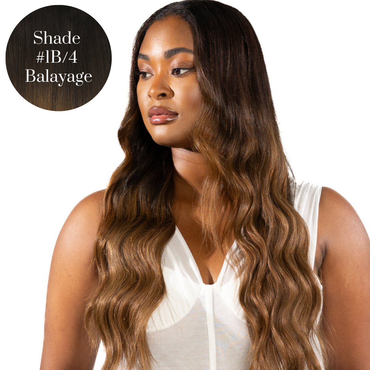 #1B/4 Balayage Sample Clip In Hair Extension | AquaLyna