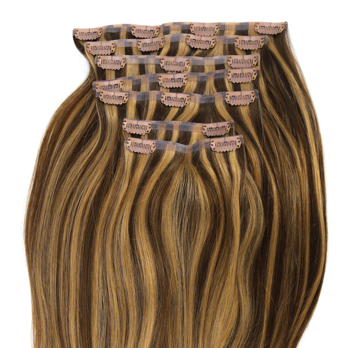 #4/12 Duo Tone Ultra Narrow Clip In Hair Extensions | AquaLyna | AquaLyna