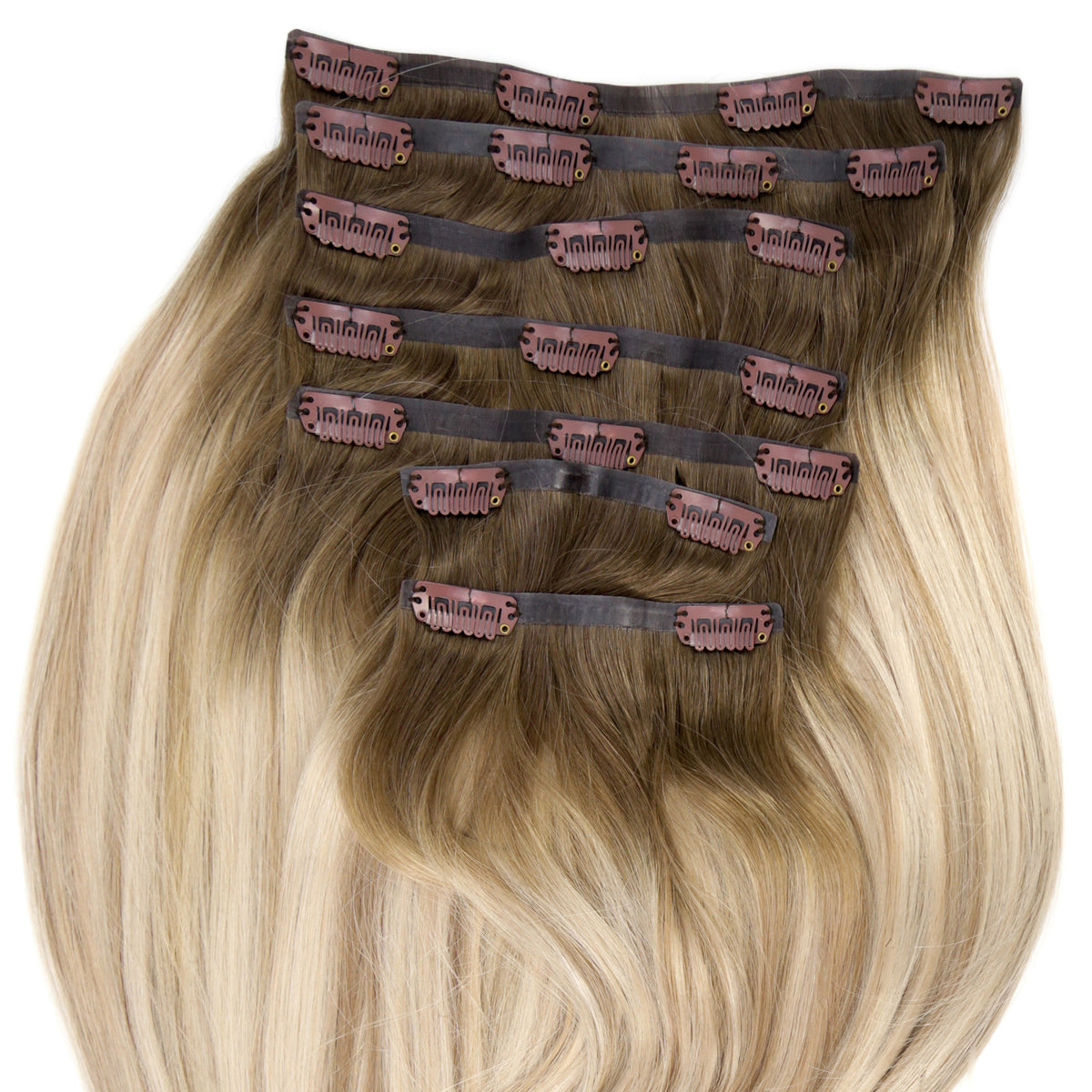 Arctic Rooted Ultra Narrow Clip In Hair Extensions | AquaLyna | AquaLyna