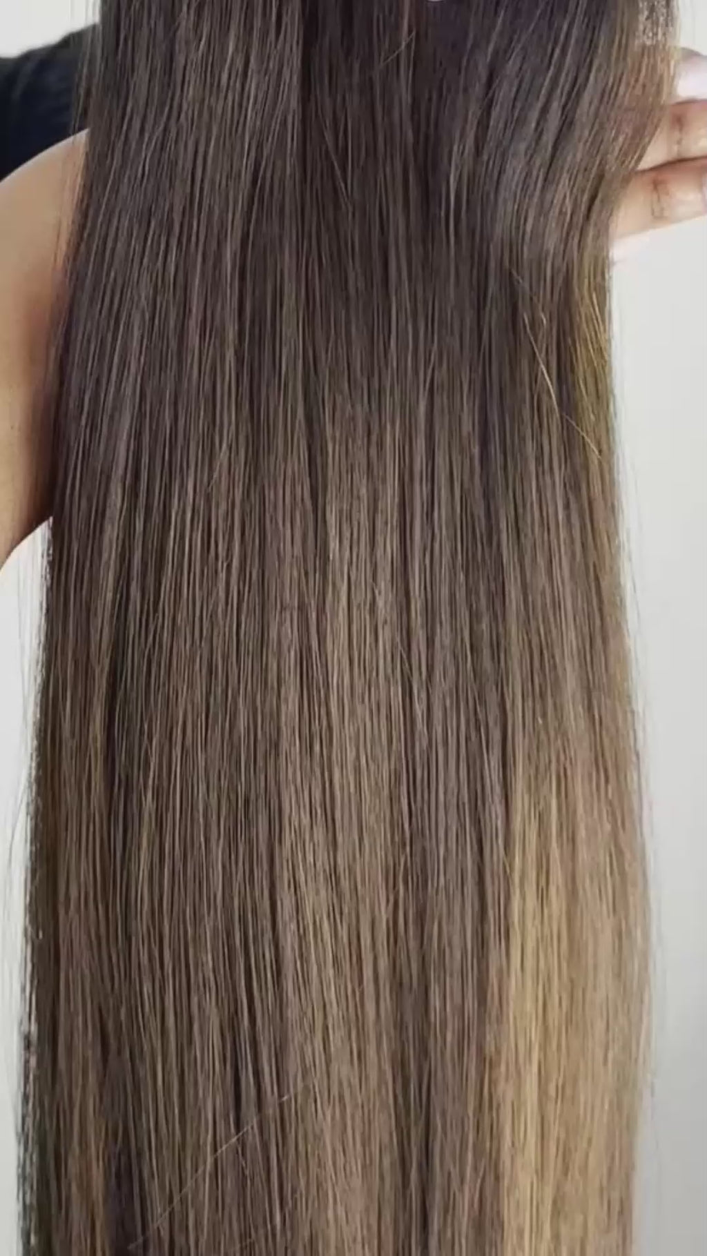 #1B/4 Balayage Ultra Narrow Clip In Hair Extensions | AquaLyna | AquaLyna