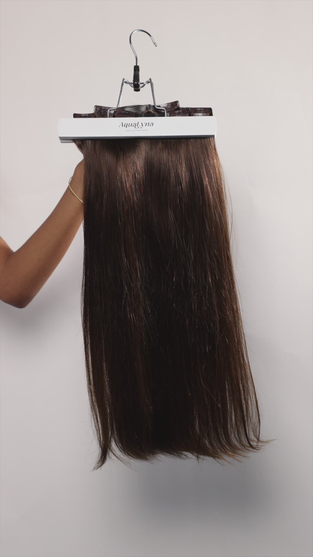 #2 Dark Brown Ultra Narrow Clip In Hair Extensions | AquaLyna | AquaLyna