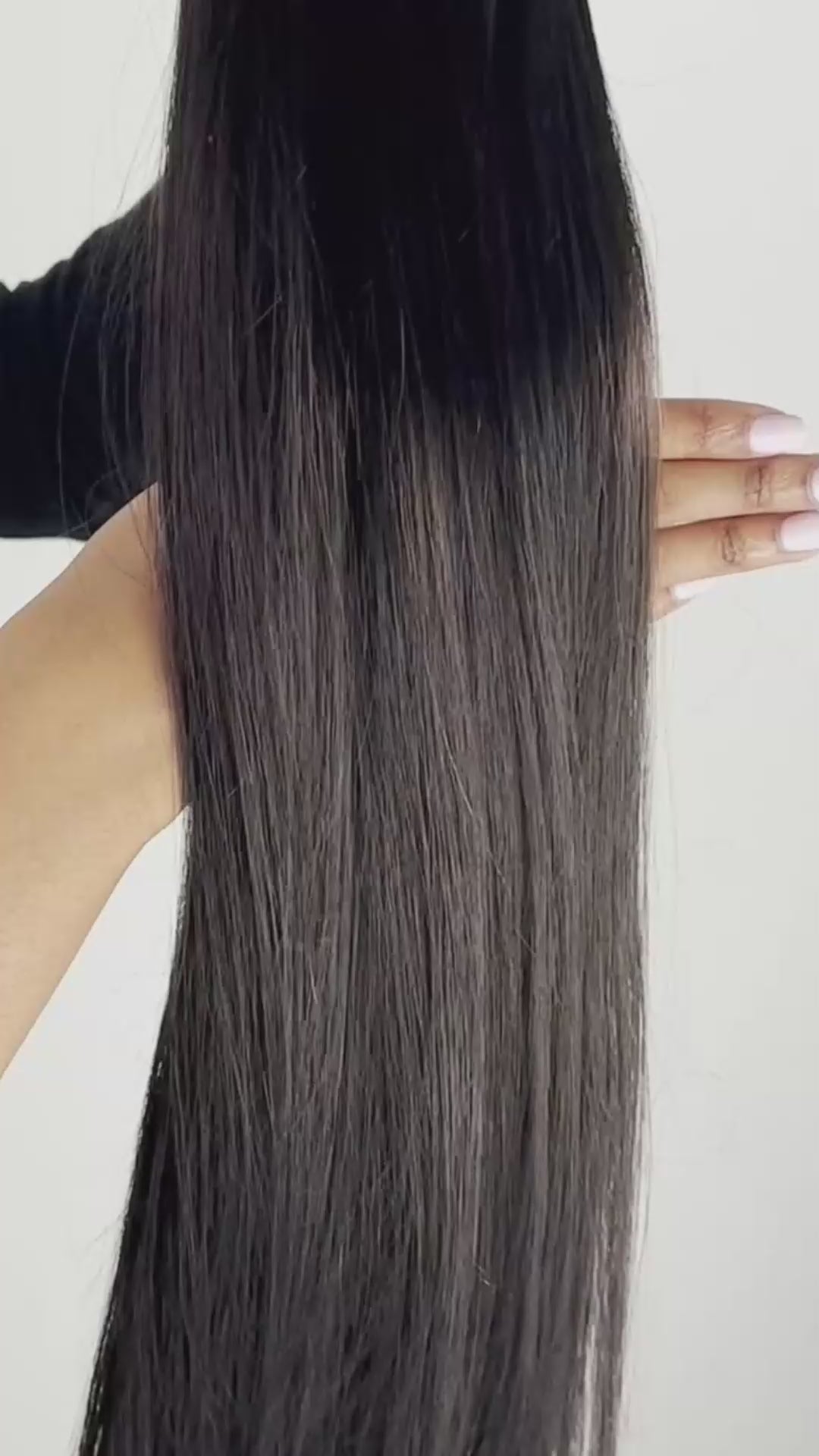 #1N Black Ultra Narrow Clip In Hair Extensions | AquaLyna | AquaLyna