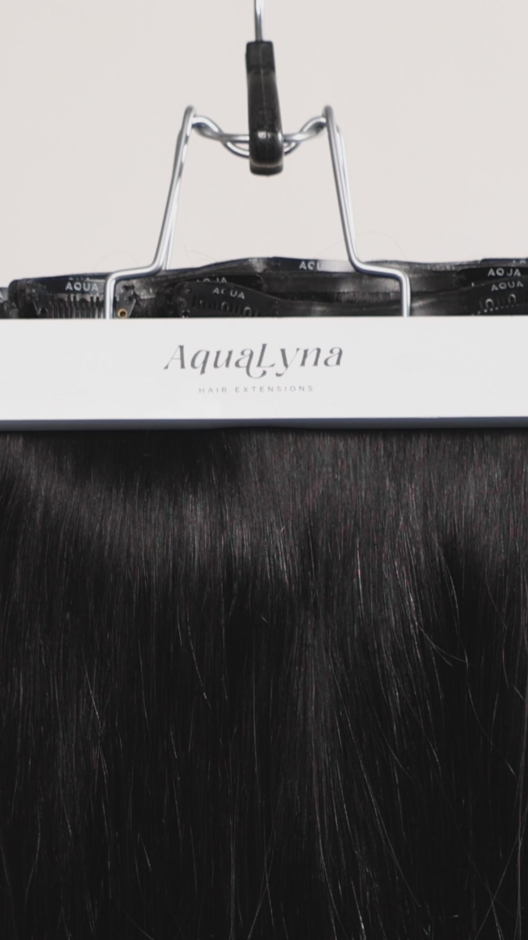 #1 Black Ultra Narrow Clip In Hair Extensions | AquaLyna | AquaLyna